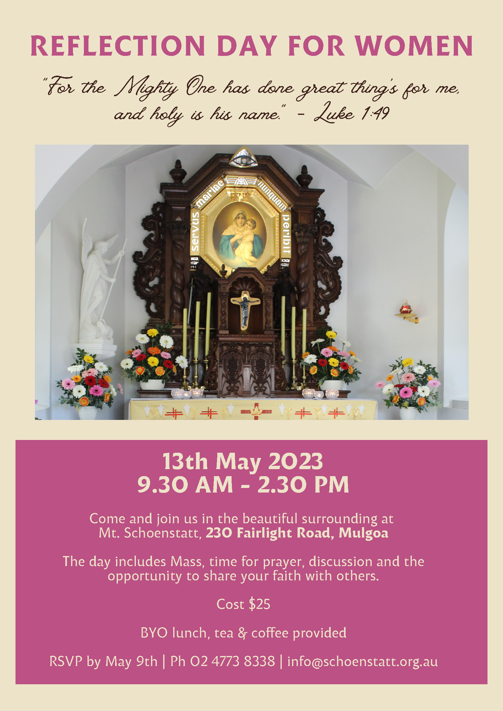 Reflection Day for Women - Schoenstatt Australia