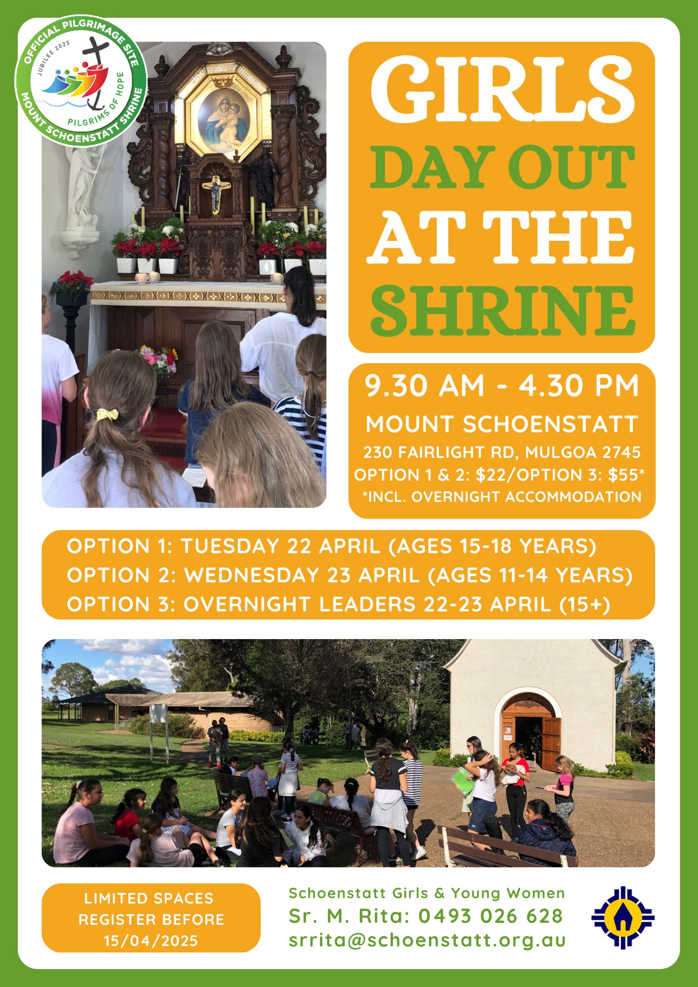 Girls Day Out at the Shrine (ages 11-14 years) - Schoenstatt Australia